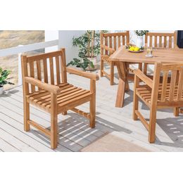 Riess Ambiente Massiver Gartenstuhl EMPIRE TEAK natur Teakholz Outdoor Riess-Ambiente