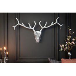 Riess Ambiente Moderne Wanddekoration VEADO 100cm silber Hirschgeweih Riess-Ambiente