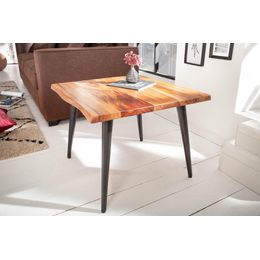 Riess Ambiente Massiver Beistelltisch ORGANIC LIVING 60cm braun Akazie Couchtisch Live Edge Riess-Ambiente quadratisch Modern & Design