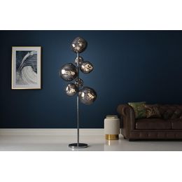 Riess Ambiente Design Stehlampe LIQUID DIAMOND 170cm smoke Glas Stahl sieben Schirme Kugelleuchte Riess-Ambiente Modern & Design
