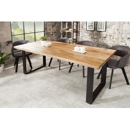 Riess Ambiente Massiver Esstisch IRON CRAFT 160cm natur Mangoholz Eisen Kufengestell Industrial Design Riess-Ambiente Esszimmertisch rechteckig 6 Personen