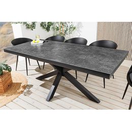 Riess Ambiente In- und Outdoor Esstisch GALAXIE 200cm anthrazit Keramik Aluminium wetterfest Riess-Ambiente rechteckig Modern & Design