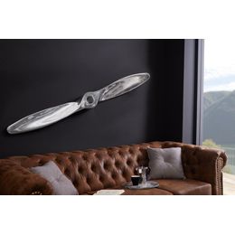 Riess Ambiente Authentische Wanddekoration SCREW II 110cm silber Flugzeug Propeller Riess-Ambiente Modern & Design