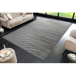Riess Ambiente 3D strukturierter Kurzflor Teppich WAVE 230x160cm anthrazit Hoch-Tief-Effekt Riess-Ambiente rechteckig Modern & Design