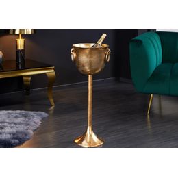 Riess Ambiente Dekorativer Sektk&uuml;hler CHAMPAGNE 80cm antik gold handmade Metall Flaschenk&uuml;hler Riess-Ambiente Modern & Design