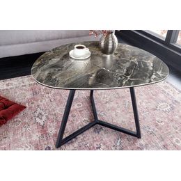 Riess Ambiente Moderner Couchtisch MARVELOUS 70cm taupe Marmor Keramik made in Italy Riess-Ambiente Sofatisch Wohnzimmertisch organisch