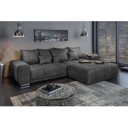 Riess Ambiente Big Sofa ELEGANCIA 285cm grau Microfaser XXL Couch inkl. Kissen Federkern Riess-Ambiente Wohnzimmer Modern & Design