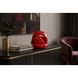 Riess Ambiente Deko-Figur LIP 25cm rot wei&szlig; Hochglanz handmade Pop-Art Riess-Ambiente Modern & Design