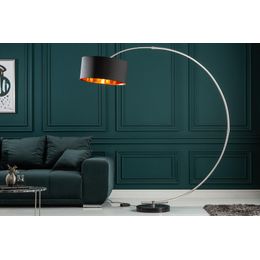 Riess Ambiente Dimmbare Bogenlampe PYTHON 190cm schwarz gold Retro Bogenleuchte Riess-Ambiente