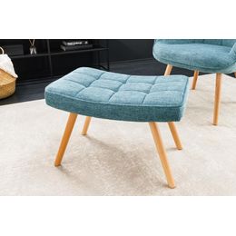 Riess Ambiente Moderner Hocker SCANDINAVIA blau Strukturstoff Massivholz-Beine Fu&szlig;hocker Riess-Ambiente