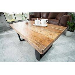 Riess Ambiente Design Couchtisch IRON CRAFT 100cm Mangoholz Eisen Industrial Design massiv schwarzes Gestell Riess-Ambiente Sofatisch Wohnzimmertisch rechteckig...