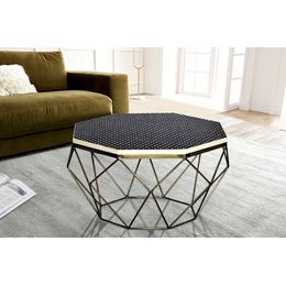 Riess Ambiente Couchtisch DIAMOND 70cm schwarz wei&szlig; messing Mosaik Kunsthandwerk Riess-Ambiente Sofatisch Wohnzimmertisch Urban