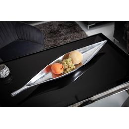 Riess Ambiente Handgearbeitete Deko Schale SILVER LEAF 60cm silber Aluminium Riess-Ambiente Modern & Design