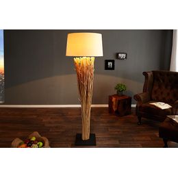 Riess Ambiente Design Treibholz Stehlampe EUPHORIA 180cm natur mit Leinenschirm Riess-Ambiente