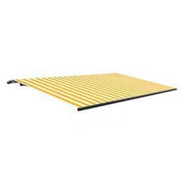 Balkon Markise 2,50 m breit, Basic, Anthrazitgrau Metallic Matt, 2500 x 1500 mm, Gelb-wei&szlig; gestreift Kurbel Links, individuell konfigurieren