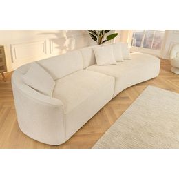 Riess Ambiente Modernes Sofa ATELIER L 330cm beige Boucl&eacute; XXL-Couch Nosagfederung inkl. Kissen Riess-Ambiente Wohnzimmer