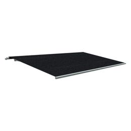Markise Balkon 2,80 breit, Basic, Wei&szlig;aluminium RAL 9006, 2800 x 1500 mm, Schwarz ohne Volant Kurbel links, individuell konfigurieren