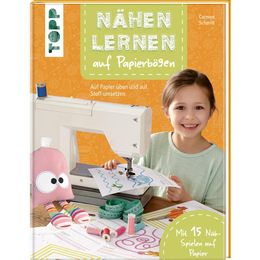 N&auml;hen lernen auf Papierb&ouml;gen