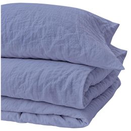 Bettw&auml;sche Leinen, Blau, Textil, Uni, 135x200 cm, Oeko-Tex&reg; Standard 100, pflegeleicht, atmungsaktiv, hautfreundlich, schadstoffgepr&uuml;ft, weiche und anschmiegsame Oberfl&auml;che, Schlaftextilien, Bettw&auml;sche, Bettw&auml;sche