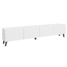 P & B Lowboard, Wei&szlig;, Kunststoff, 190x40x32 cm, Fsc, stehend, Wohnzimmer, Wohnw&auml;nde, Lowboards, Lowboards stehend
