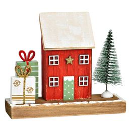 Dekoaufsteller &raquo;Winterhaus mit Geschenken&laquo;