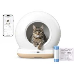 AstroPet Neptune Katzenklo Selbstreinigend mit Matte, APP-Steuerung 72L Selbstreinigende Katzentoilette, UV-Sterilisation, Mehrfacher Sicherheitsschutz,Gro&szlig;e Fassungsverm&ouml;gen f&uuml;r Mehrere Katzen