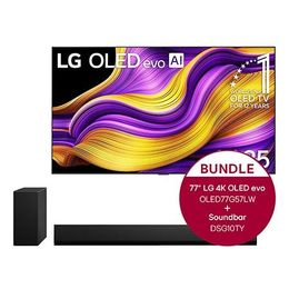 Schwarz LG 77&Prime; OLED evo AI G4 4K Smart TV + 3.1 Kanal TV Soundbar DSG10TY mit Dolby Atmos OLED77G57LW.DSG10TY