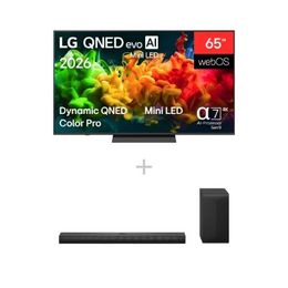 LG 65&Prime; QNED evo AI QNED8E Mini LED 4K Smart TV 2026 + 3.1.1 Kanal TV Soundbar DS70TY mit Dolby Atmos 65QNED8EB3B.DS70001