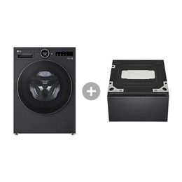 Waschtrockner Schwarz (EEK A/A, 11 kg / 6 kg, 1.350 U./Min.) HPWD116BA + Unterbausockel mit Schublade I PEDX24EB HPWD116BA.PEDX001