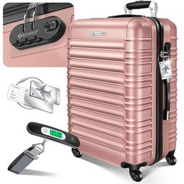 Kesser&reg; Reisekoffer Hartschalen-Koffer Inkl. Kofferwaage + Gep&auml;ckanh&auml;nger Trolley Gep&auml;ck Rollkoffer Zahlenschloss 4 Rollen ABS-Hartschale Teleskopgriff