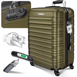 Kesser&reg; Reisekoffer Hartschalen-Koffer Inkl. Kofferwaage + Gep&auml;ckanh&auml;nger Trolley Gep&auml;ck Rollkoffer Zahlenschloss 4 Rollen ABS-Hartschale Teleskopgriff