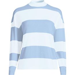 LANDS' END Baumwollshirt Maritim Gestreift mit langen &Auml;rmeln f&uuml;r Damen, Damen, size: regular, Blau, Baumwolle, by Lands' End