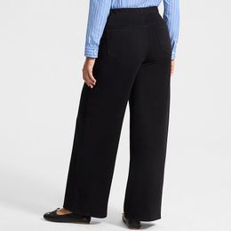 LANDS' END Starfish High Waist Jeans mit weitem Bein, Damen, size: regular, Schwarz, Baumwoll-Mischung/Polyester-Mischung, by Lands' End