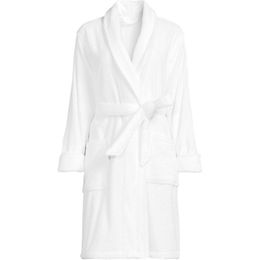 LANDS' END Knielanger Bademantel aus Baumwoll-Frottee in Plus-Gr&ouml;&szlig;e, Damen, size: plus, Wei&szlig;, by Lands' End