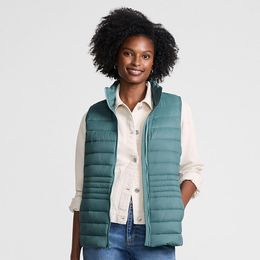 LANDS' END Daunenweste WANDERWEIGHT Verstaubar Ultraleicht f&uuml;r Damen in Petite-Gr&ouml;&szlig;e, Damen, size: petite, Gr&uuml;n, Nylon, by Lands' End