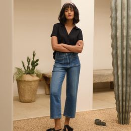 LANDS' END 7/8-Jeans mit weitem Bein in Petite-Gr&ouml;&szlig;e, Damen, size: petite, Blau, by Lands' End