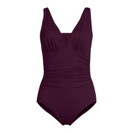 LANDS' END Shape-Badeanzug mit V-Ausschnitt SLENDER f&uuml;r Damen in F-Cup, Damen, size: regular, Lila, Nylon-Mischung, by Lands' End