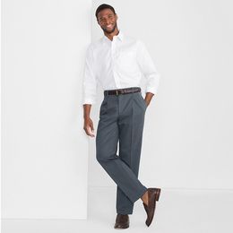 LANDS' END CLASSIC FIT. Klassik-Kragen. B&uuml;gelleichtes Pinpointhemd, Herren, size: regular, Wei&szlig;, Baumwolle, by Lands' End