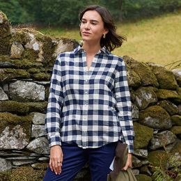 LANDS' END Boyfriend-Bluse aus Flanell, Damen, size: regular, Elfenbein, Baumwolle, by Lands' End