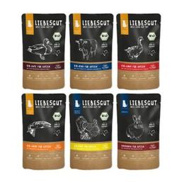 LIEBESGUT Katzenfutter Friss-dich-satt Paket Adult & Sensitiv 72 x 100 g
