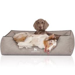 Knuffelwuff Hundebett Scottsdale aus Kunstleder hellgrau XXL