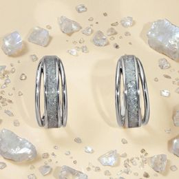 Holzkern Homecoming Ohrringe Damen Mondstein und Silber
