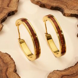 Holzkern Homecoming Ohrringe Damen Koa und Gold