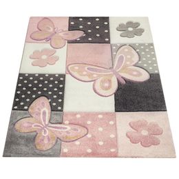 Paco Home Kinderteppich, Mehrfarbig, Textil, Rechteckig, 80x150 cm, strapazierf&auml;hig, f&uuml;r Fu&szlig;bodenheizung geeignet, Teppiche & B&ouml;den, Teppiche, Teppich Kinderzimmer