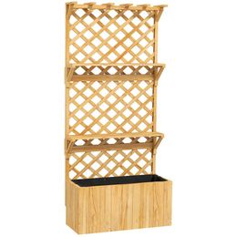 Outsunny Hochbeet,, Natur, Holzwerkstoff, 33x177x76 cm, Gartenzubeh&ouml;r, Hochbeete