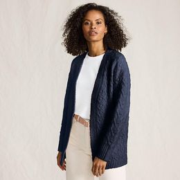 LANDS' END Offener Soft Touch Cardigan f&uuml;r Damen, Damen, size: regular, Blau, Polyester/Polyester-Mischung, by Lands' End