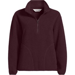 LANDS' END Teddy-Pullover mit Rei&szlig;verschluss f&uuml;r Damen, Damen, size: regular, Rot, Polyester, by Lands' End