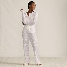 LANDS' END Gemustertes Pyjama-Set f&uuml;r Damen, Damen, size: regular, Pink, Polyester/Viskose/Polyester-Mischung, by Lands' End