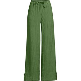 LANDS' END Weite Crinkle-Hose f&uuml;r Damen, Damen, size: regular, Gr&uuml;n, Nylon/Viskose, by Lands' End
