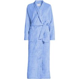 LANDS' END Bademantel aus Pl&uuml;sch-Fleece f&uuml;r Damen in Plus-Gr&ouml;&szlig;e, Damen, size: plus, Blau, Polyester, by Lands' End